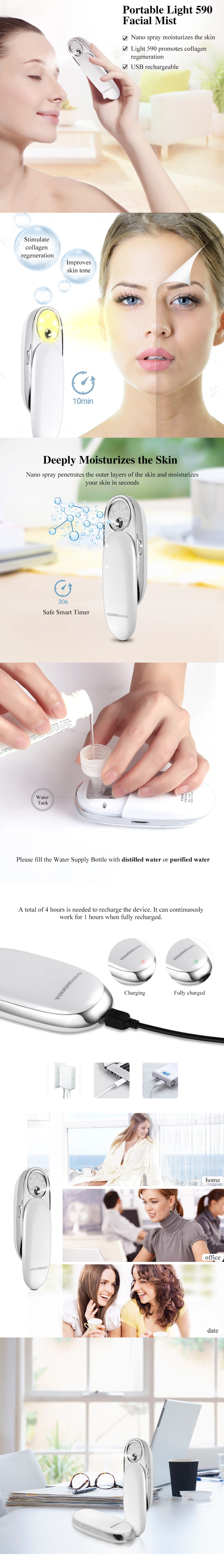 TouchBeauty 590nm Light Ultra Fine Mist Facial Device