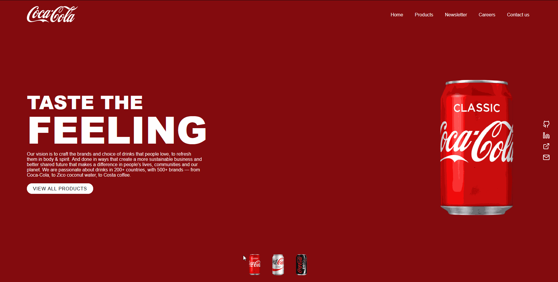 GitHub - stevescruz/js-landing-page_coca-cola: This Coca-Cola landing page is tasty, the soda ...