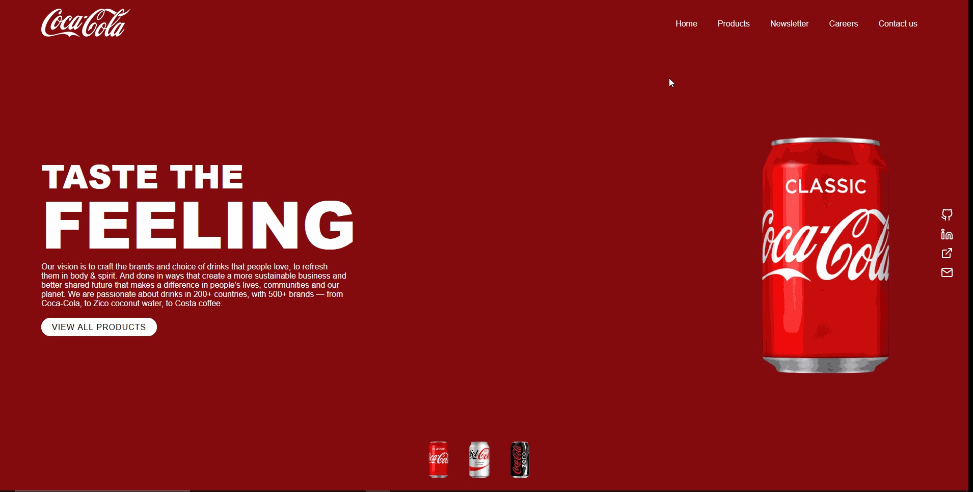GitHub - stevescruz/js-landing-page_coca-cola: This Coca-Cola landing page is tasty, the soda ...