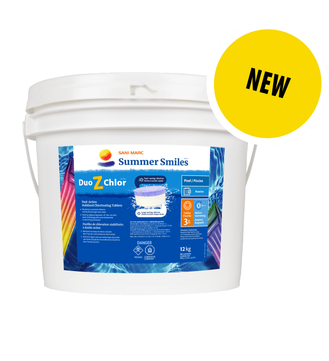 Sanitizer formulated with two types of chlorine | Summer Smiles