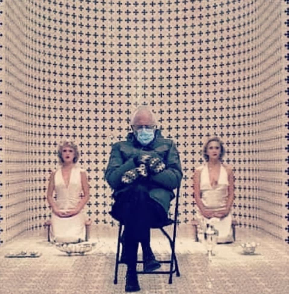 How to add the picture of Bernie Sanders sitting to a picture - Snap Font