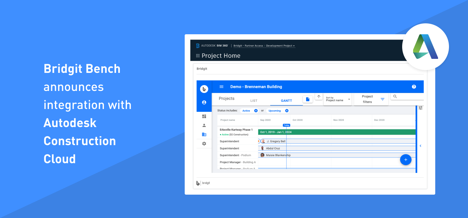 Bridgit Bench announces integration with Autodesk Construction Cloud ...