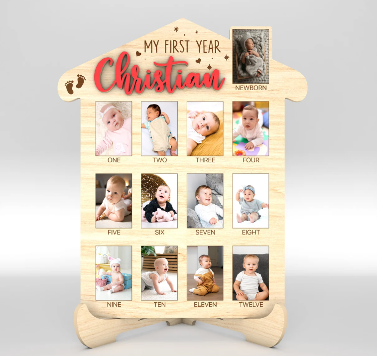 Product Details - First Year Photo Board - custom shape - 9.6*11.2 inch ...