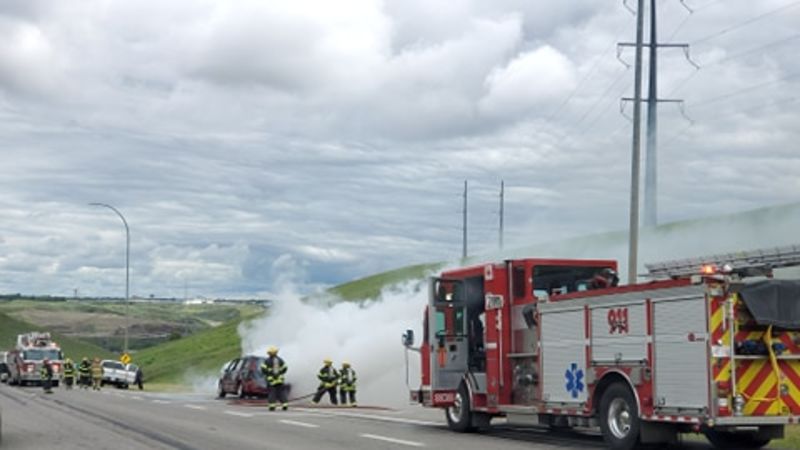 Lethbridge Fire Department called to vehicle fire on Highway 3 ...