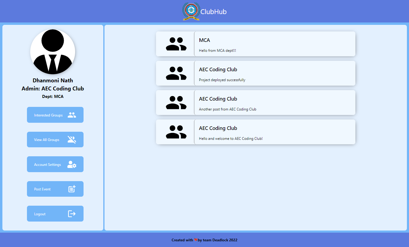 GitHub - dhanmoni/clubhub