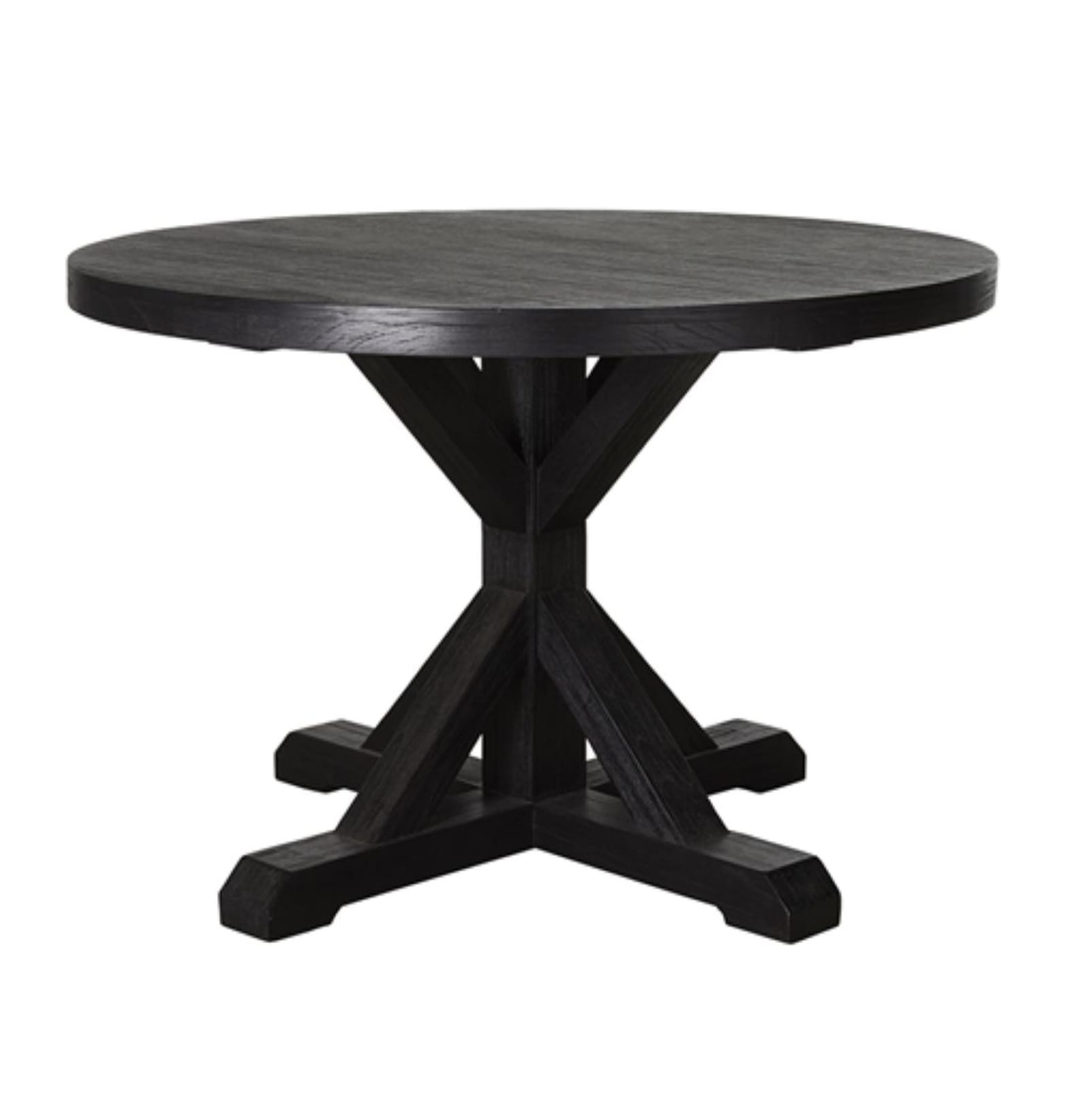Buy Deckler Round Dining Table Black - 120 x 120 x 77cm - Elme Living ...