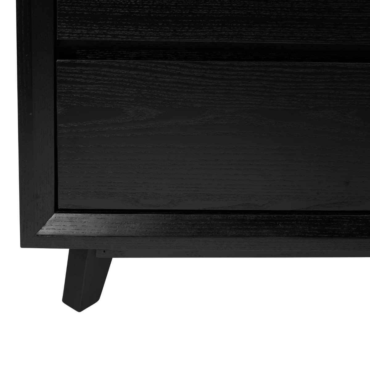 Shop Morgan Oak Bedside Table Black - 2 Drawer at Sleeping Giant Australia