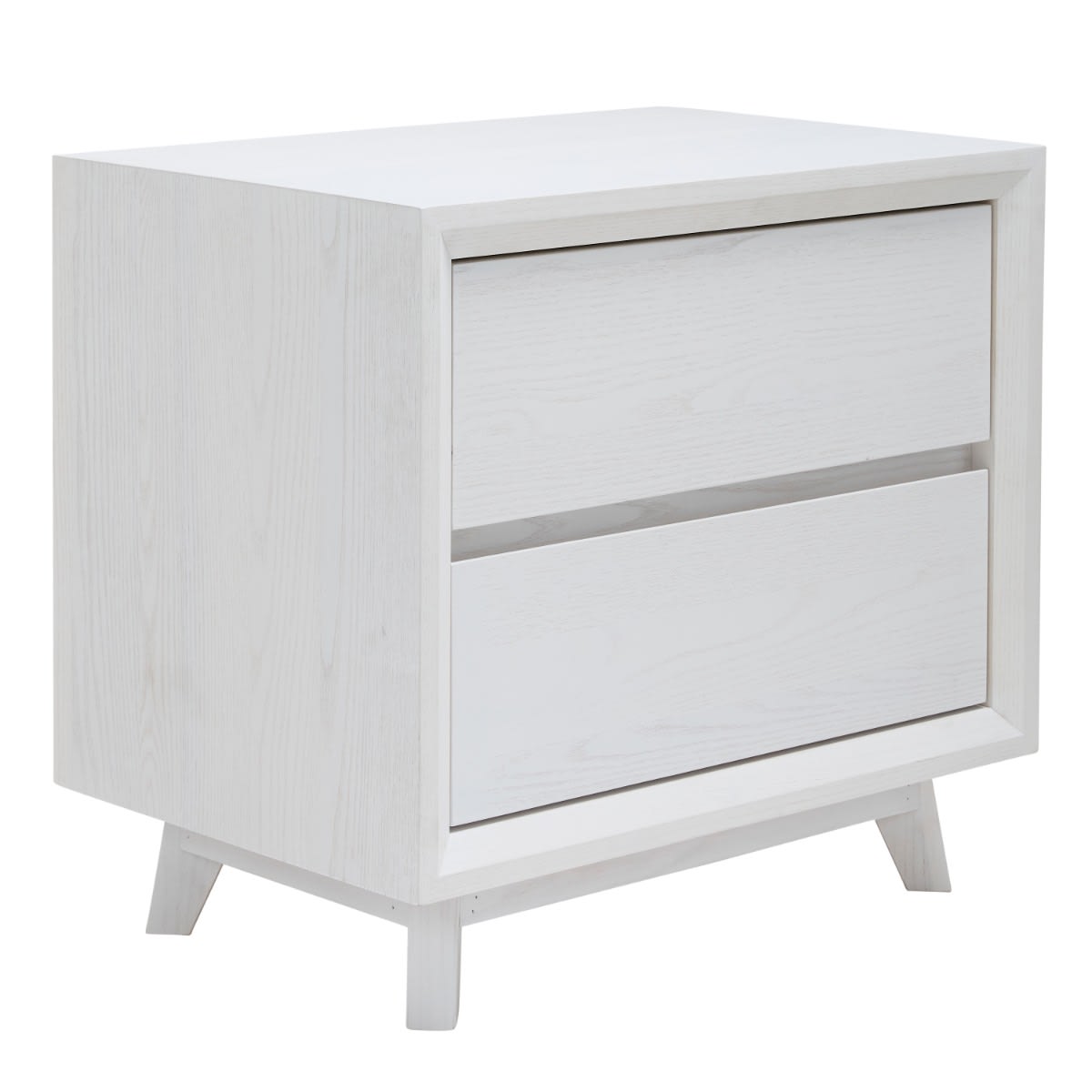 Shop Morgan Oak Bedside Table White - 2 Drawer at Sleeping Giant Australia