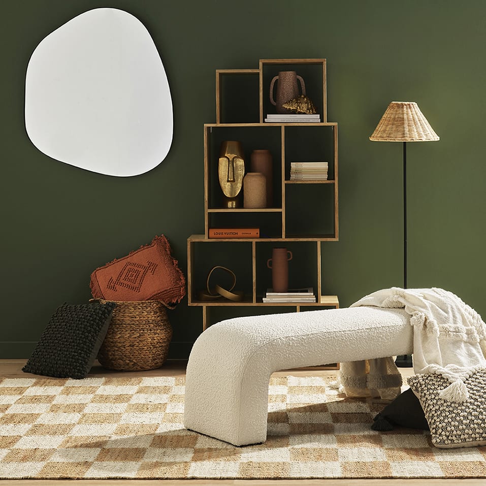 Buy Decker Bench Boucle Ivory - James Lane Australia