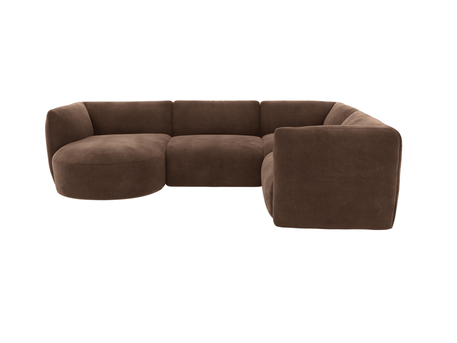 Buy Dillon Muse Chocolate Corner Modular Sofa with Chaise LAF - 4 ...