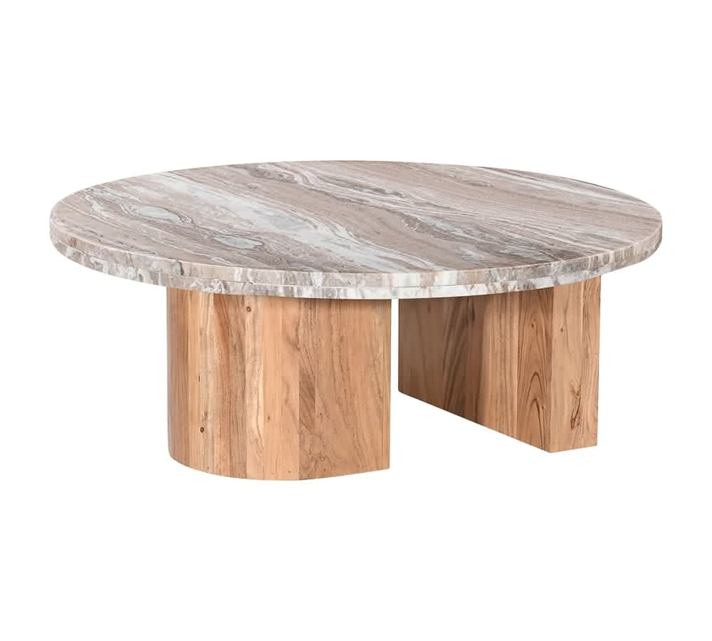 Buy Alfred Toronto Marble & Acacia Wood Coffee Table - 104 cm - James ...