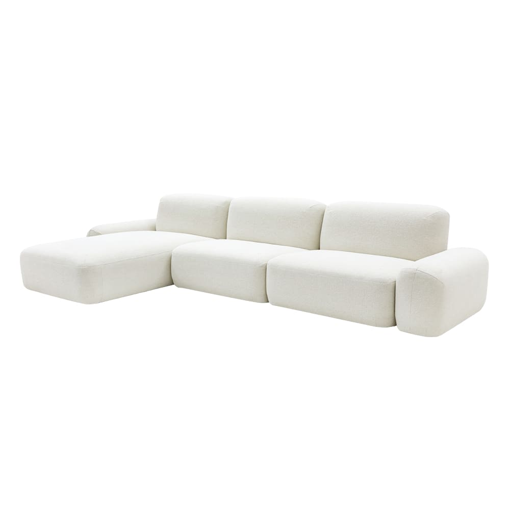 Buy Beckett Noa Fog Chaise Sofa - 3 Seater - James Lane Australia