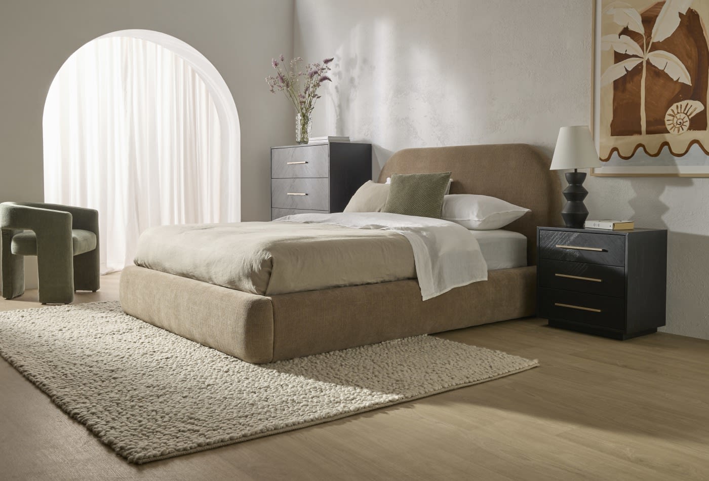 Buy Capri Gas Lift Bed Tribute Walnut - James Lane Australia