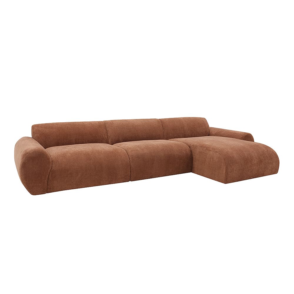 Buy Malmo Muse Rust Chaise Sofa - 3 Seater - James Lane Australia