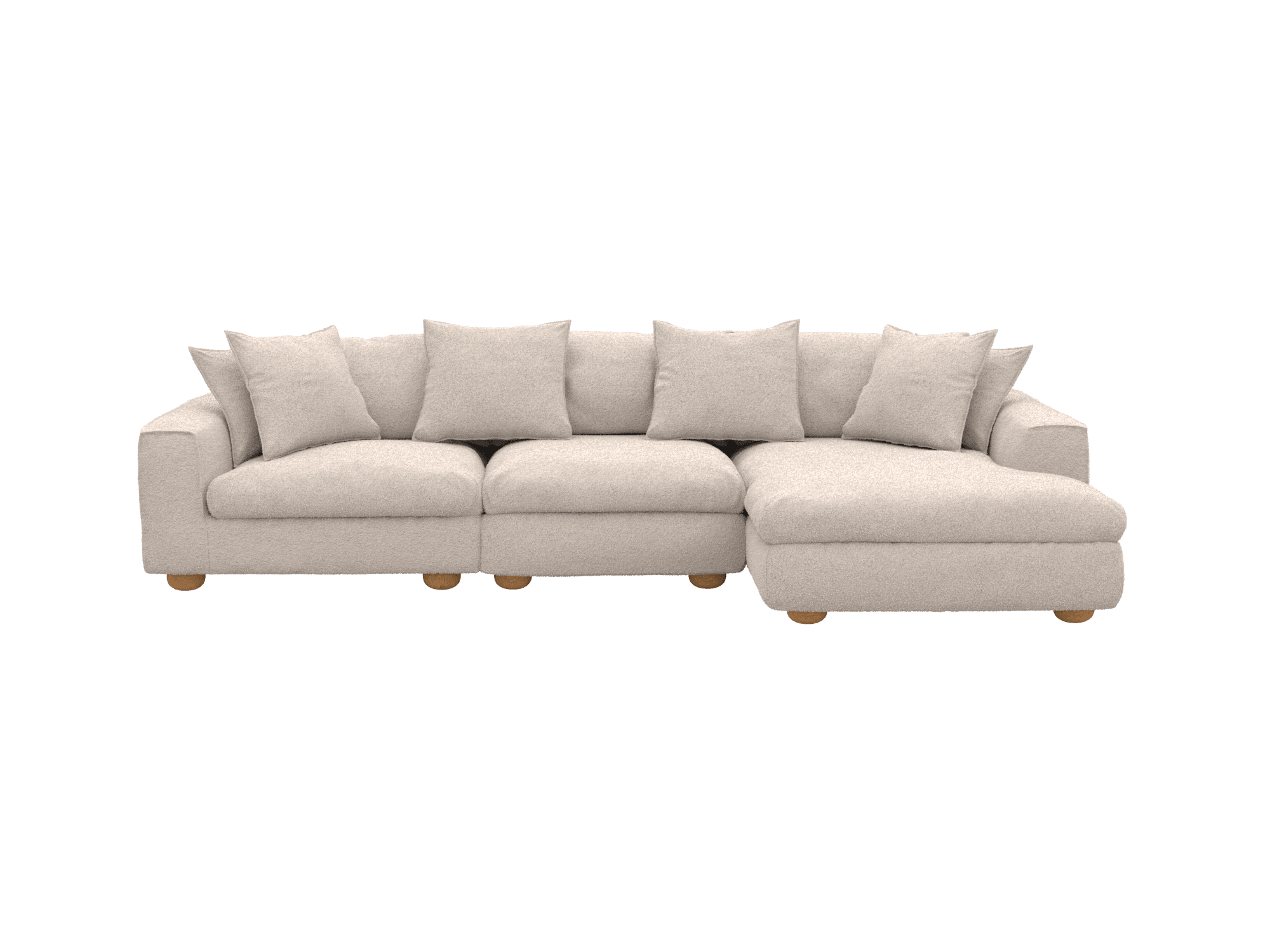 Buy Tully MKII Boucle Pumice Chaise Sofa - 3 Seater - James Lane Australia