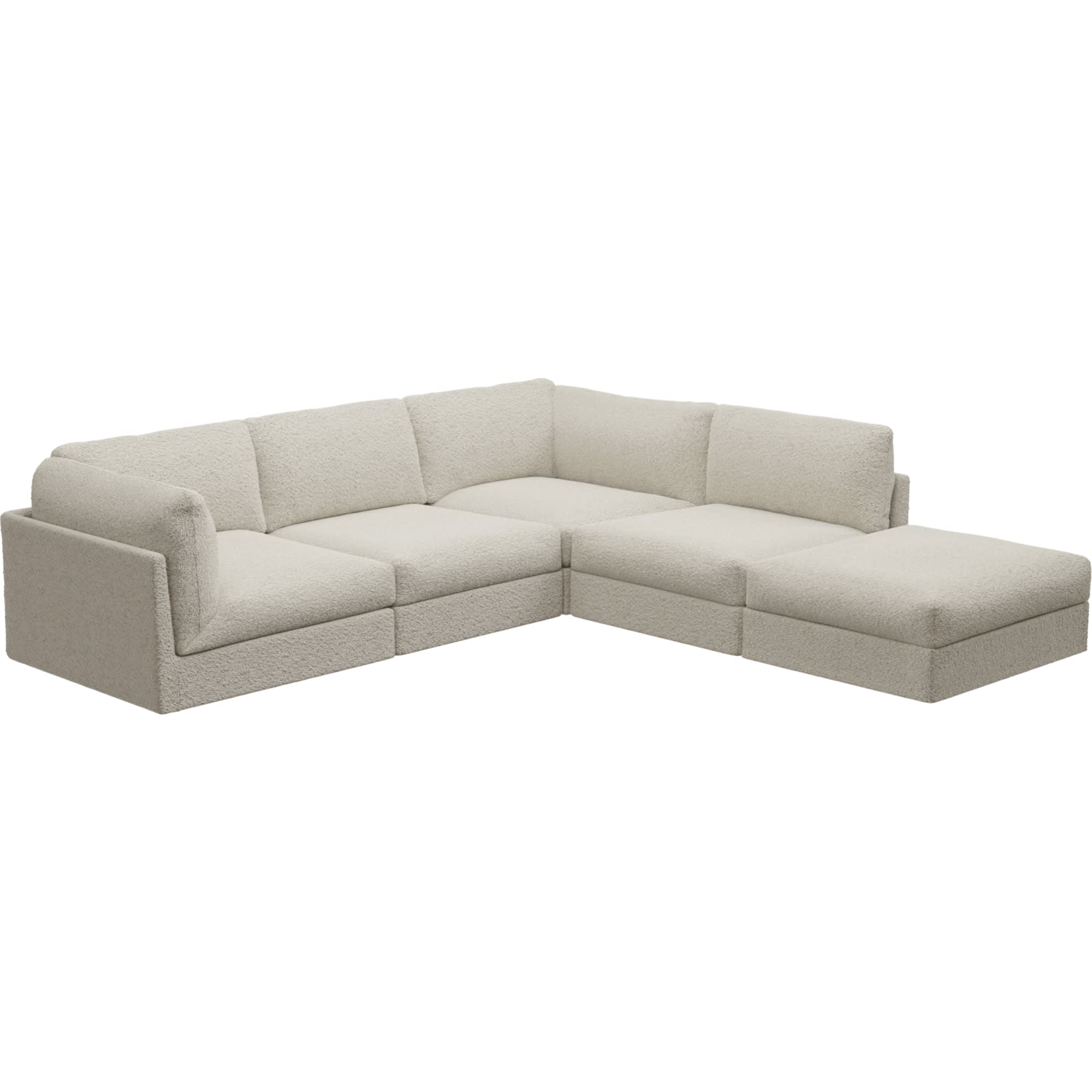 Buy Finley Boucle Ivory Modular Sofa - 5 Seater RAF Terminal - James ...