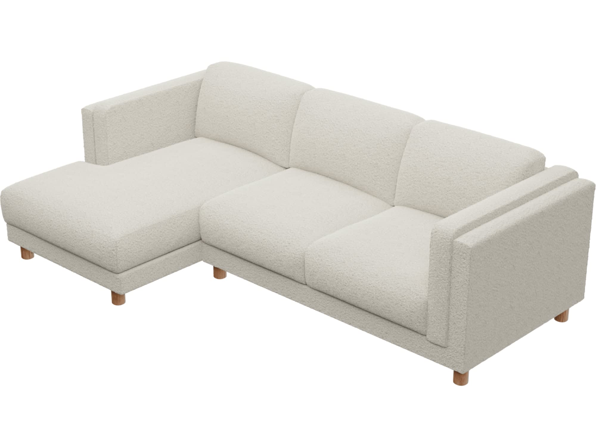 Buy Hayes Boucle Ivory Chaise Sofa - 3 Seater - James Lane Australia