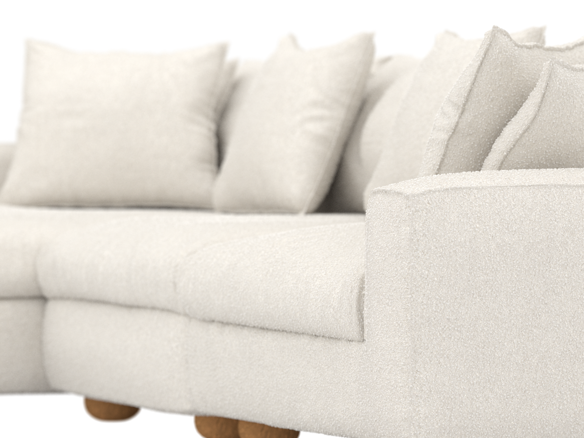 Buy Tully MKII Boucle Ivory Chaise Sofa - 3 Seater - James Lane Australia