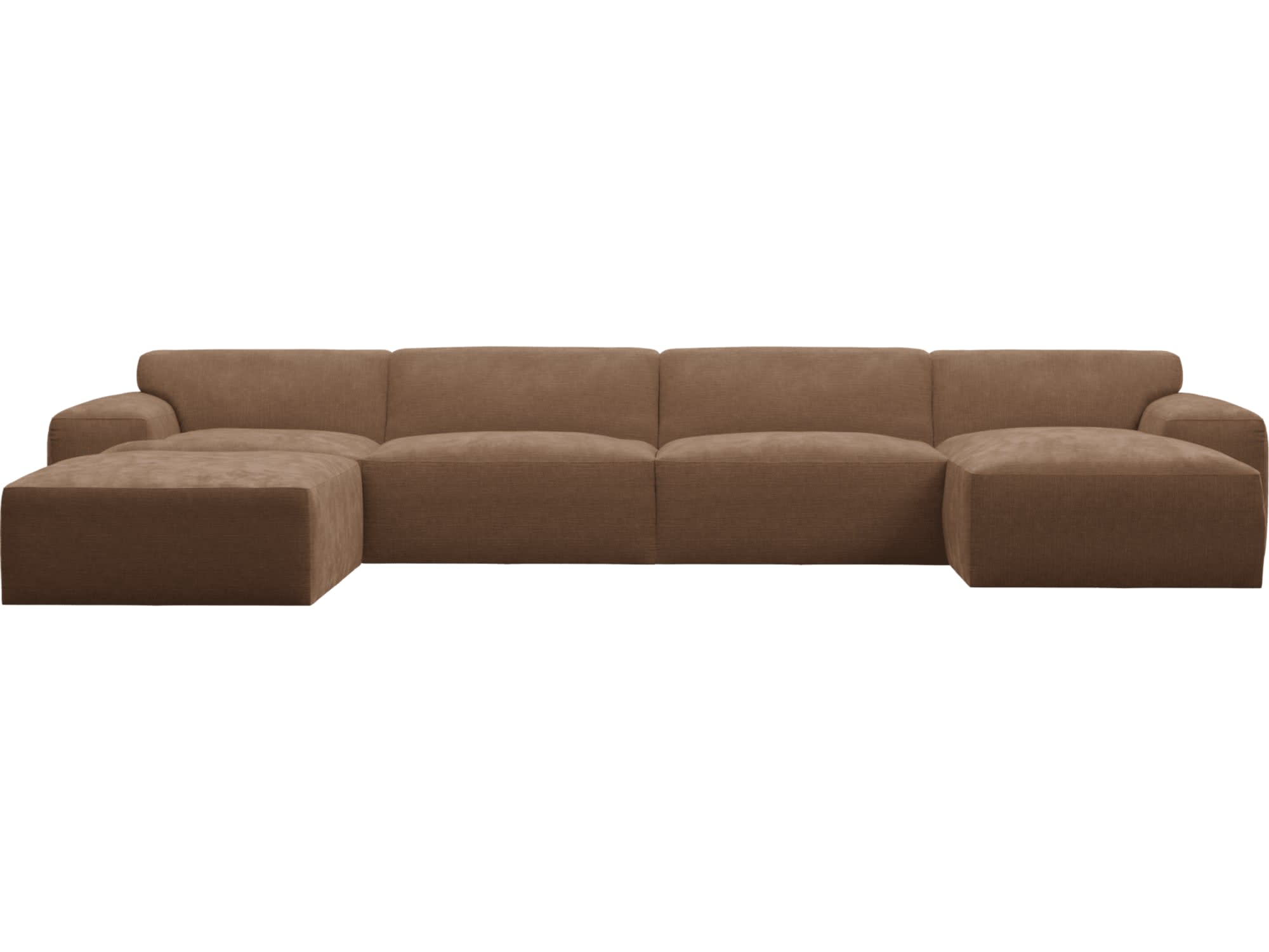 Buy Copenhagen Tribute Chestnut Chaise Sofa - 5 Seater U Shaped Modular ...