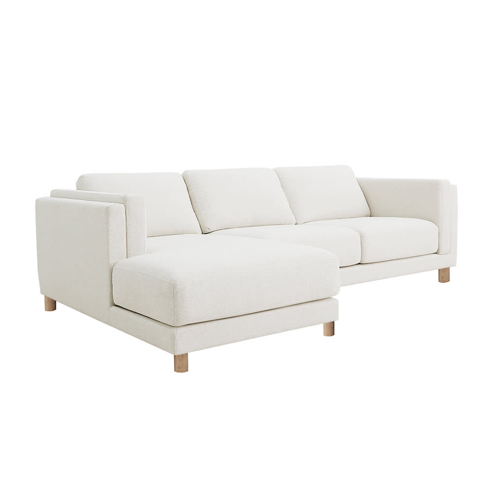 Buy Hayes California Ivory Chaise Sofa - 3 Seater - James Lane Australia