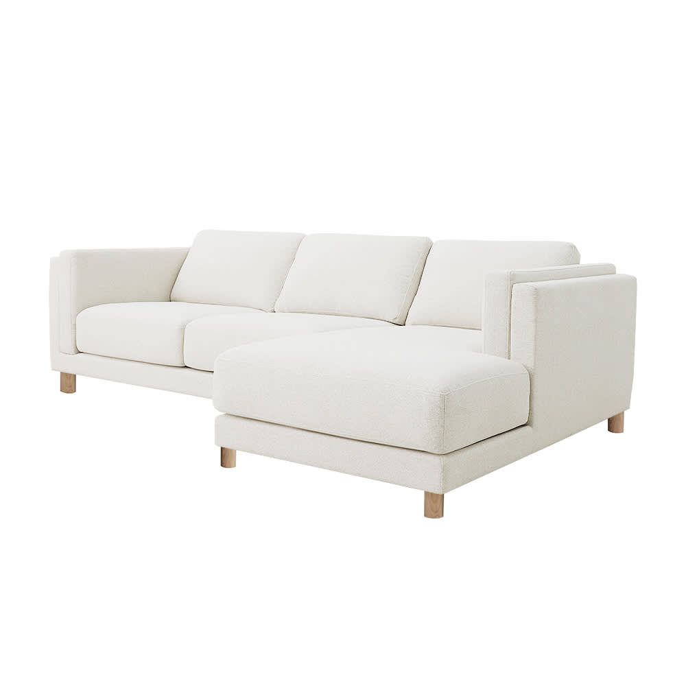 Buy Hayes California Ivory Chaise Sofa - 3 Seater - James Lane Australia
