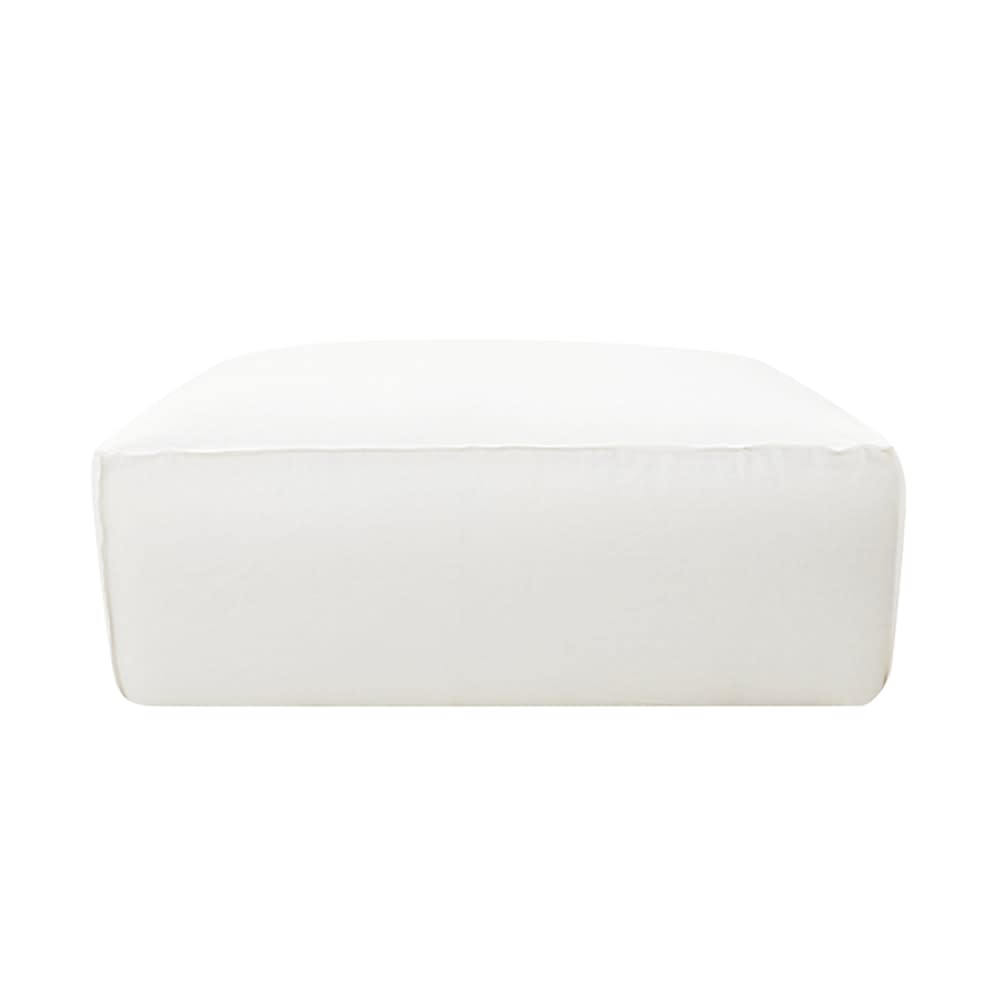 Buy Riley Linen Pure White Small Ottoman - James Lane Australia