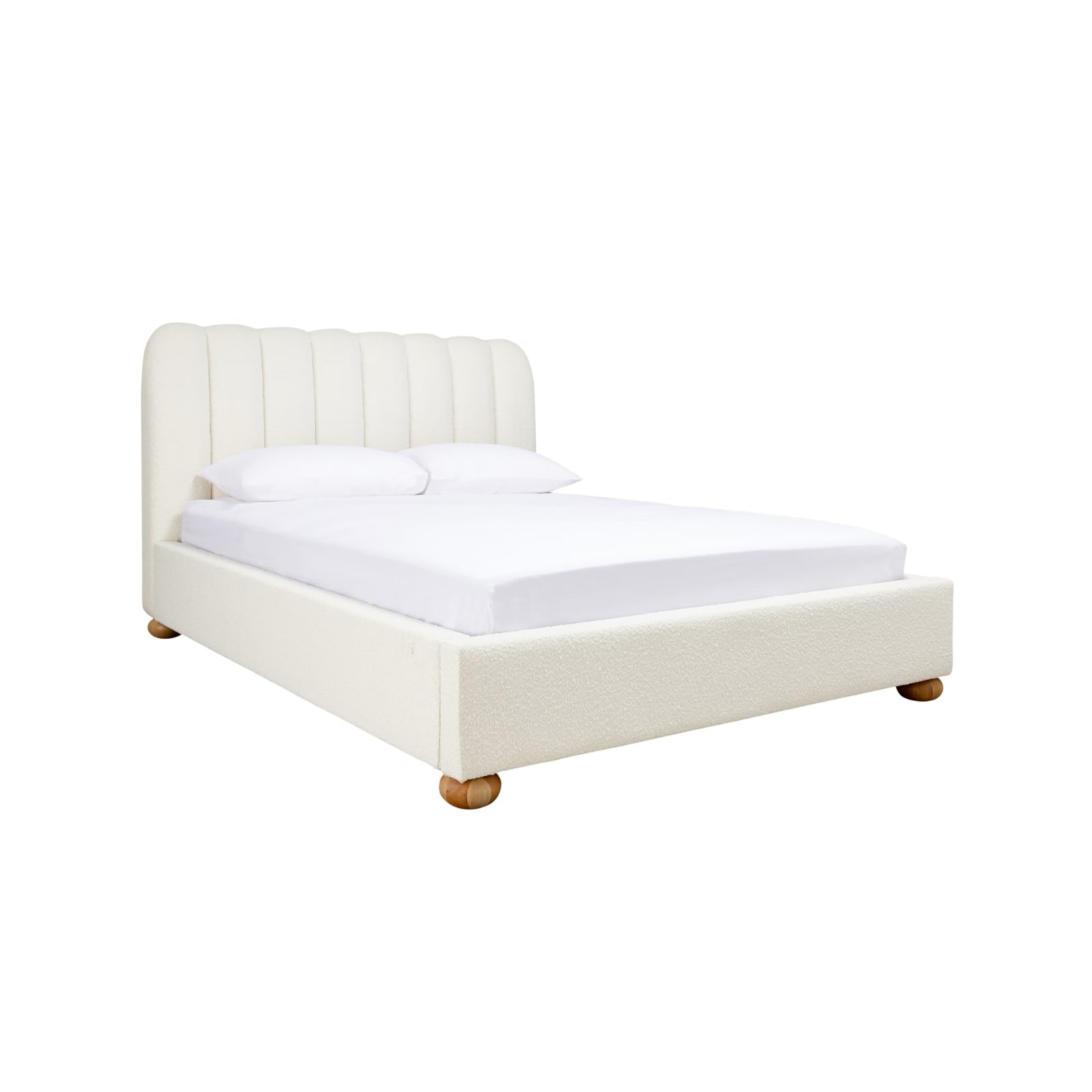 Shop Maeve Boucle Bed Frame Ivory at Sleeping Giant Australia
