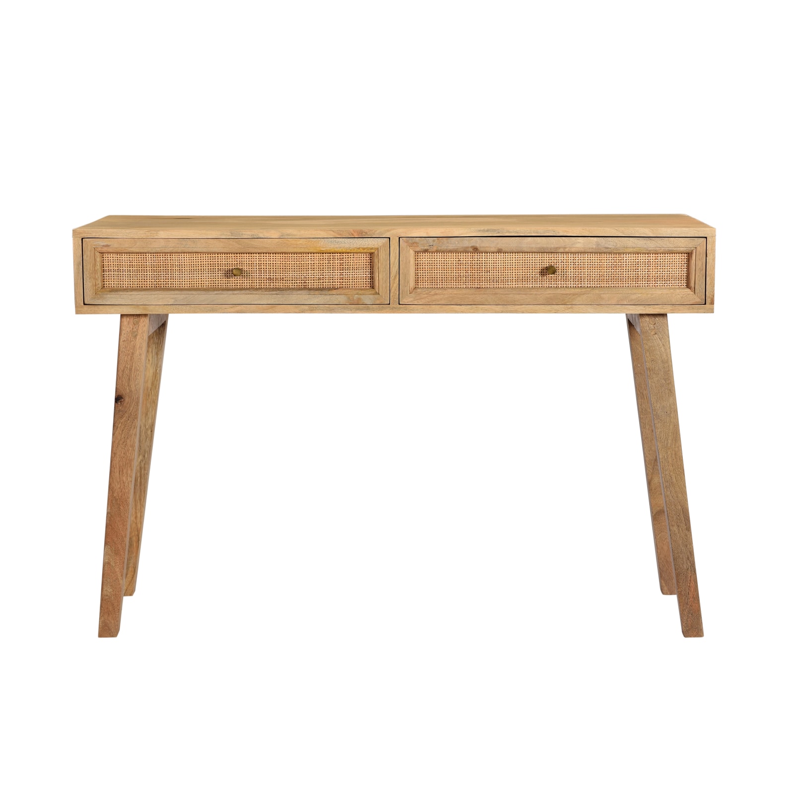 Buy Tulum Mango Wood and Rattan Desk - 115cm - James Lane Australia