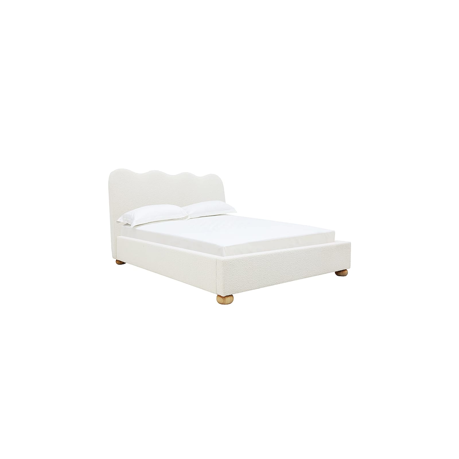Shop Maeve Wave Boucle Bed Frame Ivory at Sleeping Giant Australia