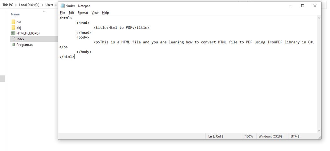 Creating A Pdf File From Html File In C Using Ironpdf Qa With Experts