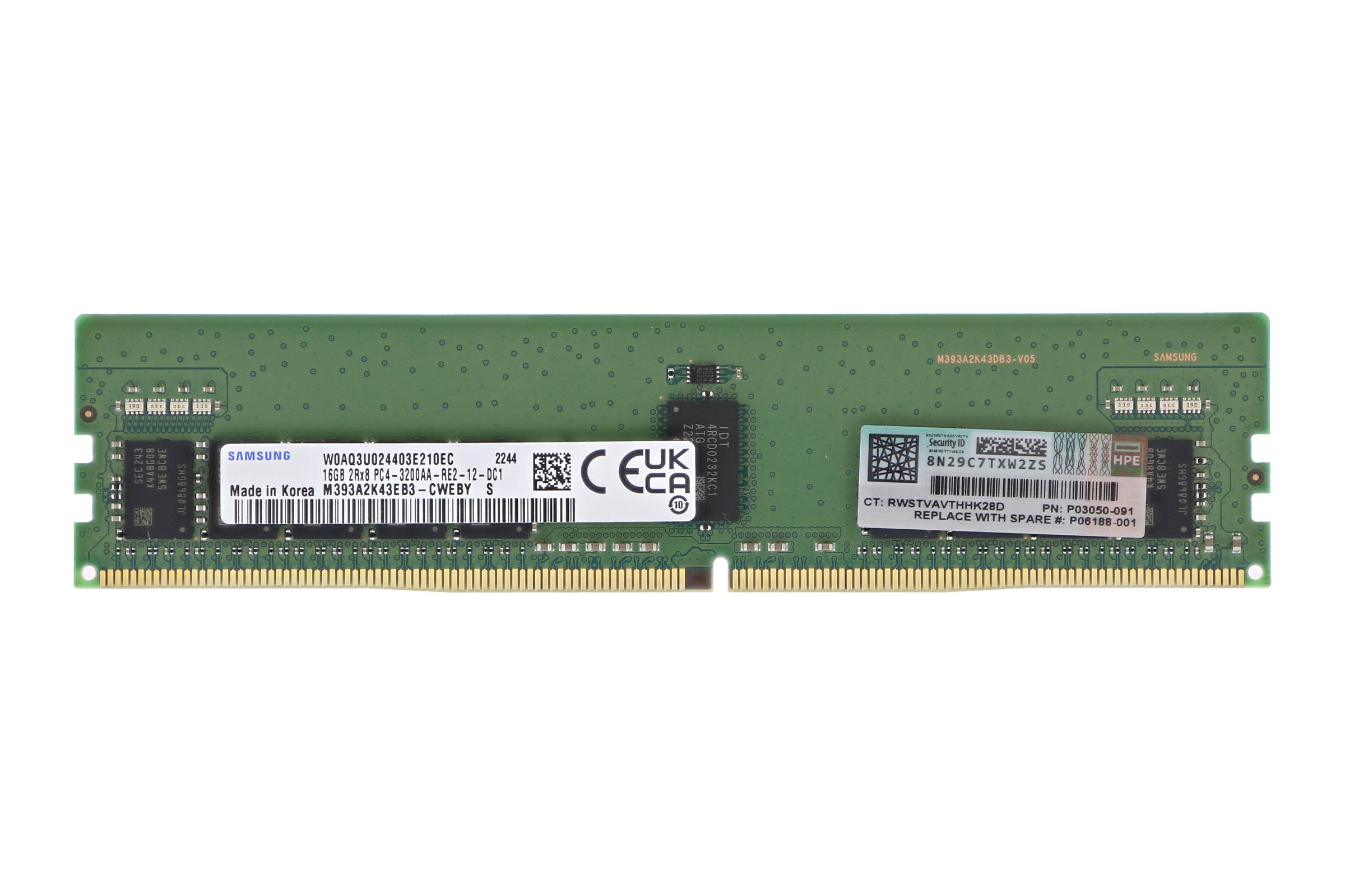 HPE 16GB PC4-3200AA-R 2Rx8 ECC P03050-091, P00922-B21, P06188-001 | Buy ...