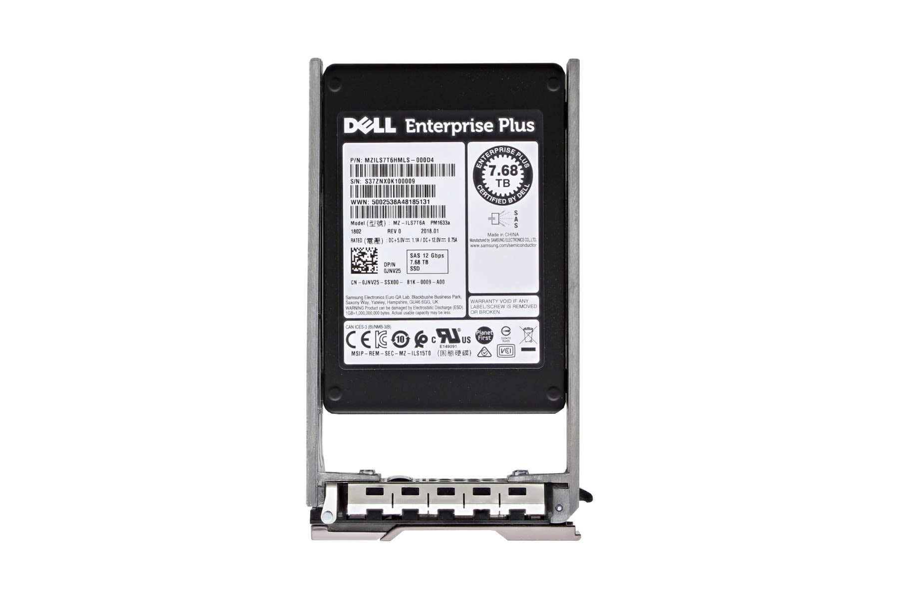 JNV25 Compellent 7.68TB SAS 2.5" 12Gbps Read Intensive Solid State Drive