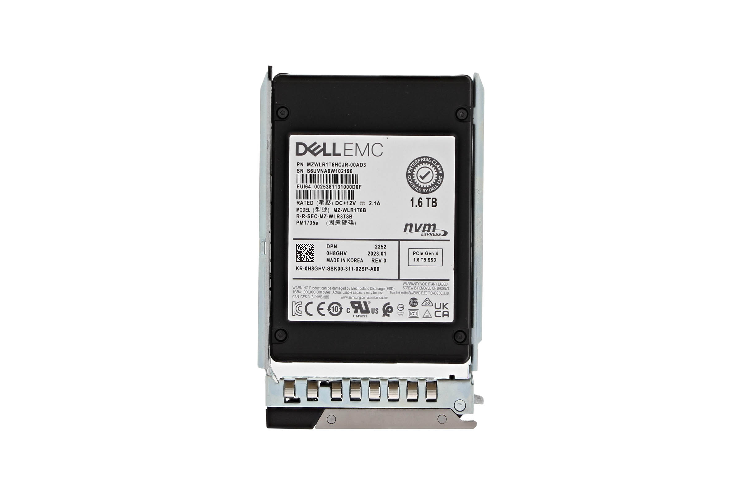 Dell 1.6TB PCIe NVMe Gen4 2.5" SSD H8GHV | Buy Online