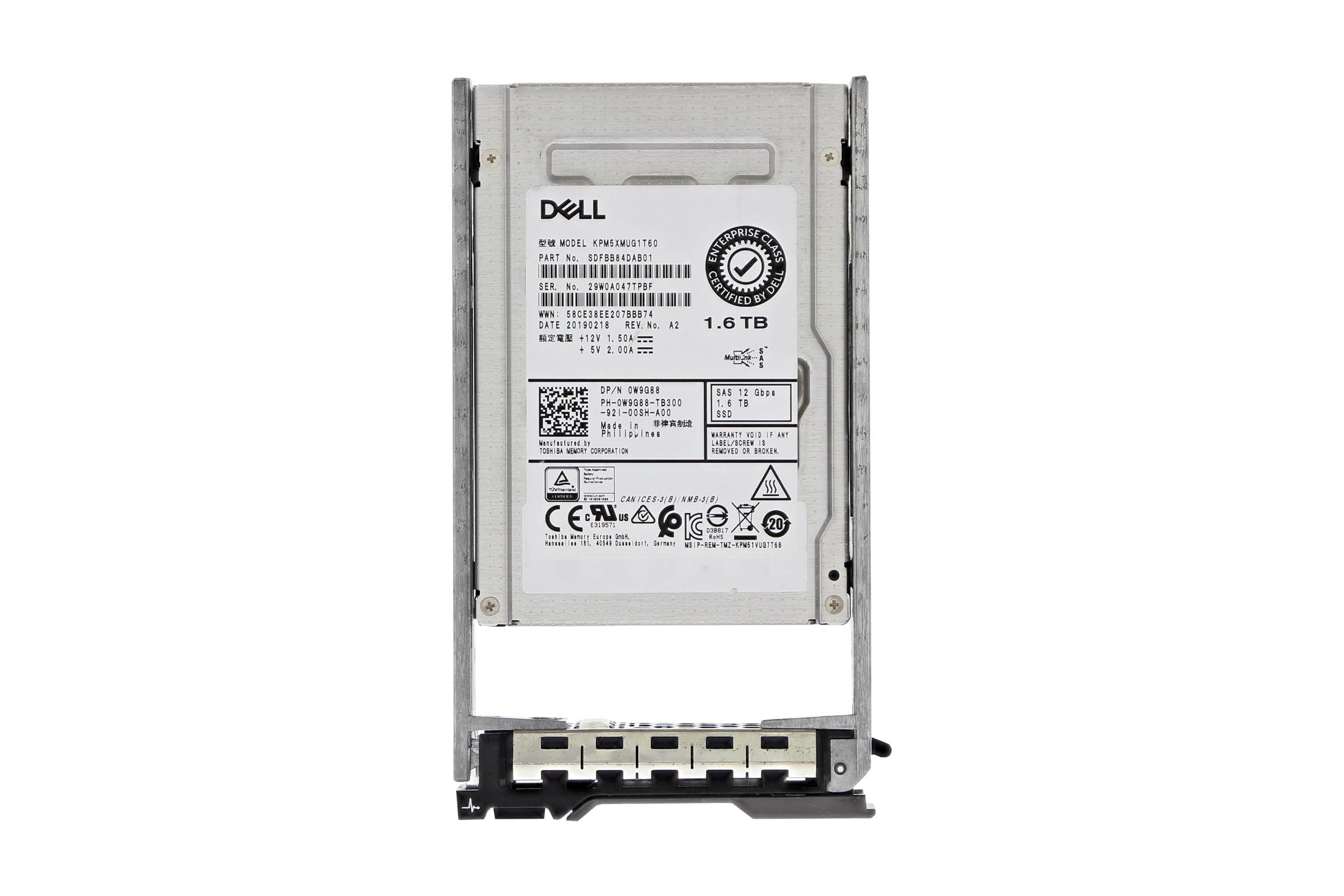 Dell 1.6TB SAS 2.5" 12G SSD W9G88 | Buy Online