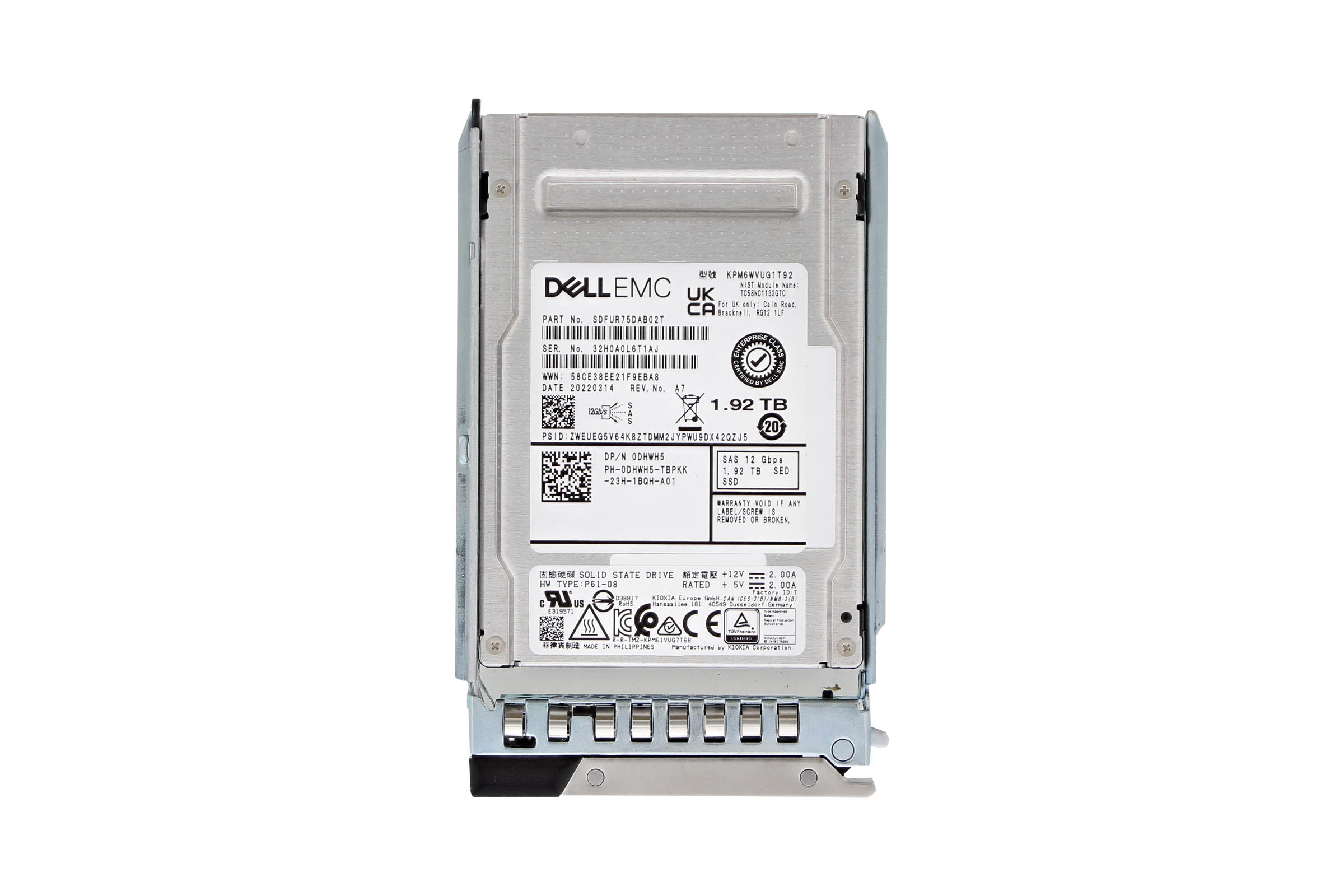 Dell 1.92TB SAS 2.5" 12G New Pull SSD DHWH5 | Buy Online