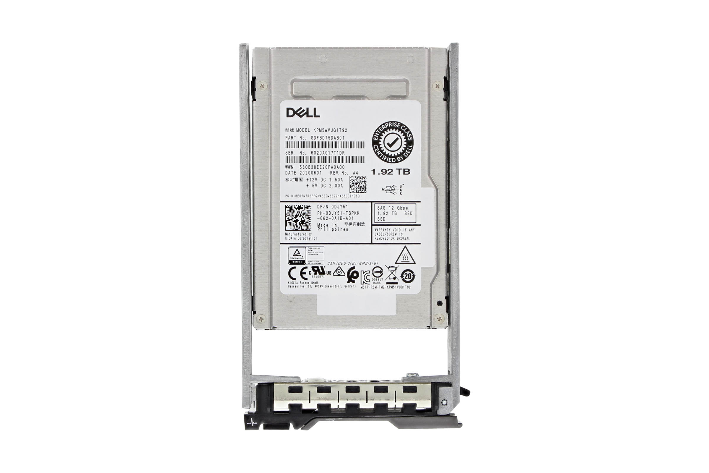 DJY51 Dell 1.92TB SAS 2.5" 12Gbps Mixed Use Solid State Drive