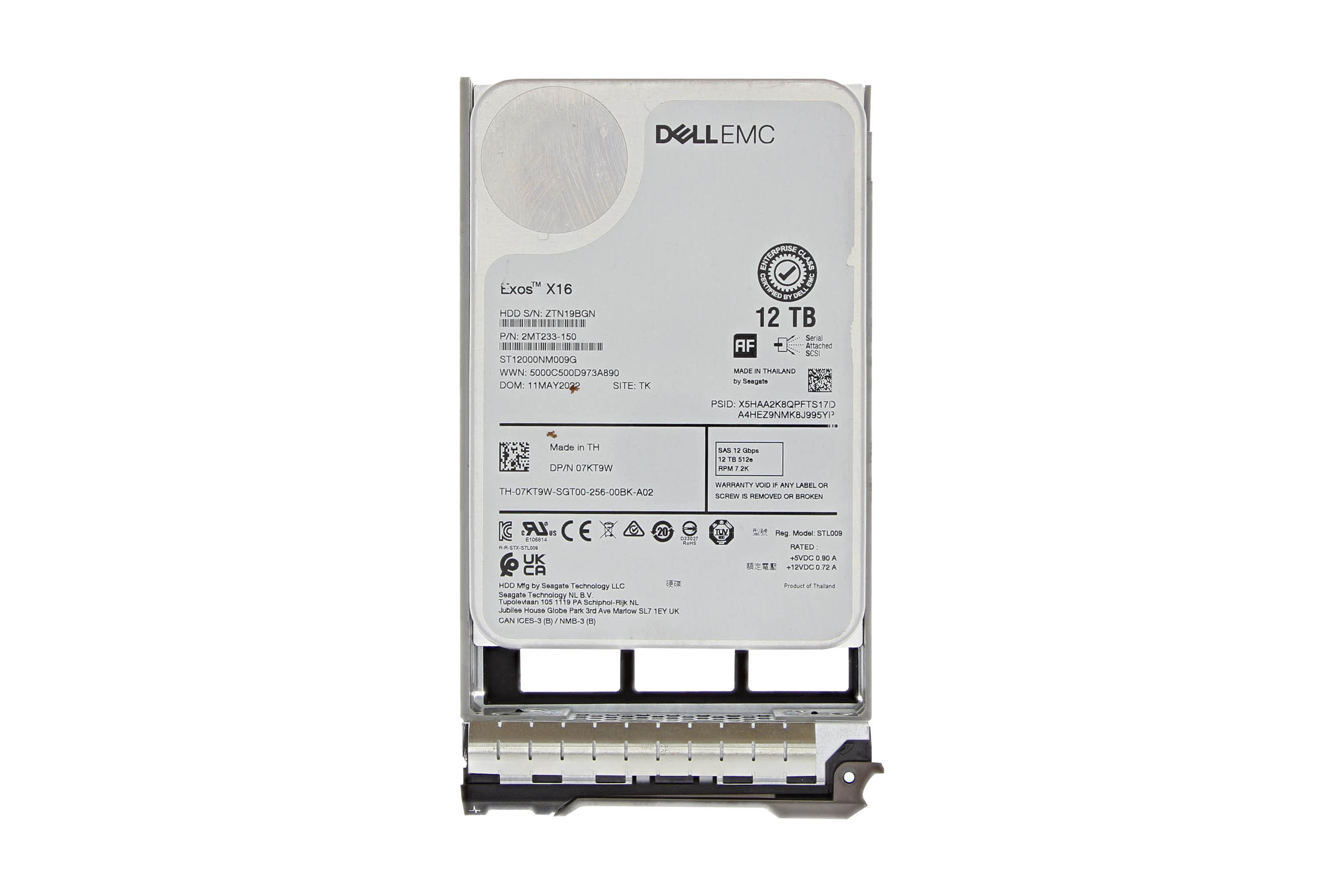 Dell 12TB SAS 3.5" 12G New Pull Hard Drive 7KT9W | Buy Online