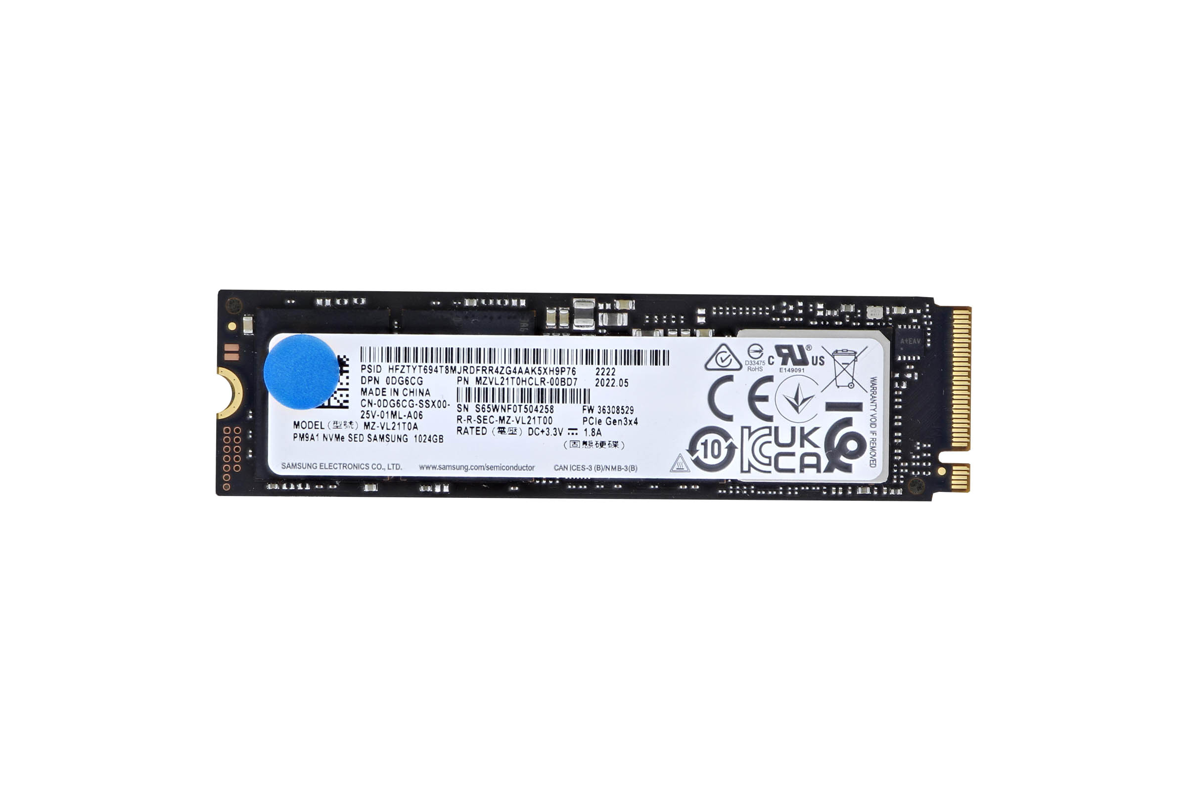 Dell 1TB PCIe NVMe Gen3 M.2 2280 SSD DG6CG | Buy Online