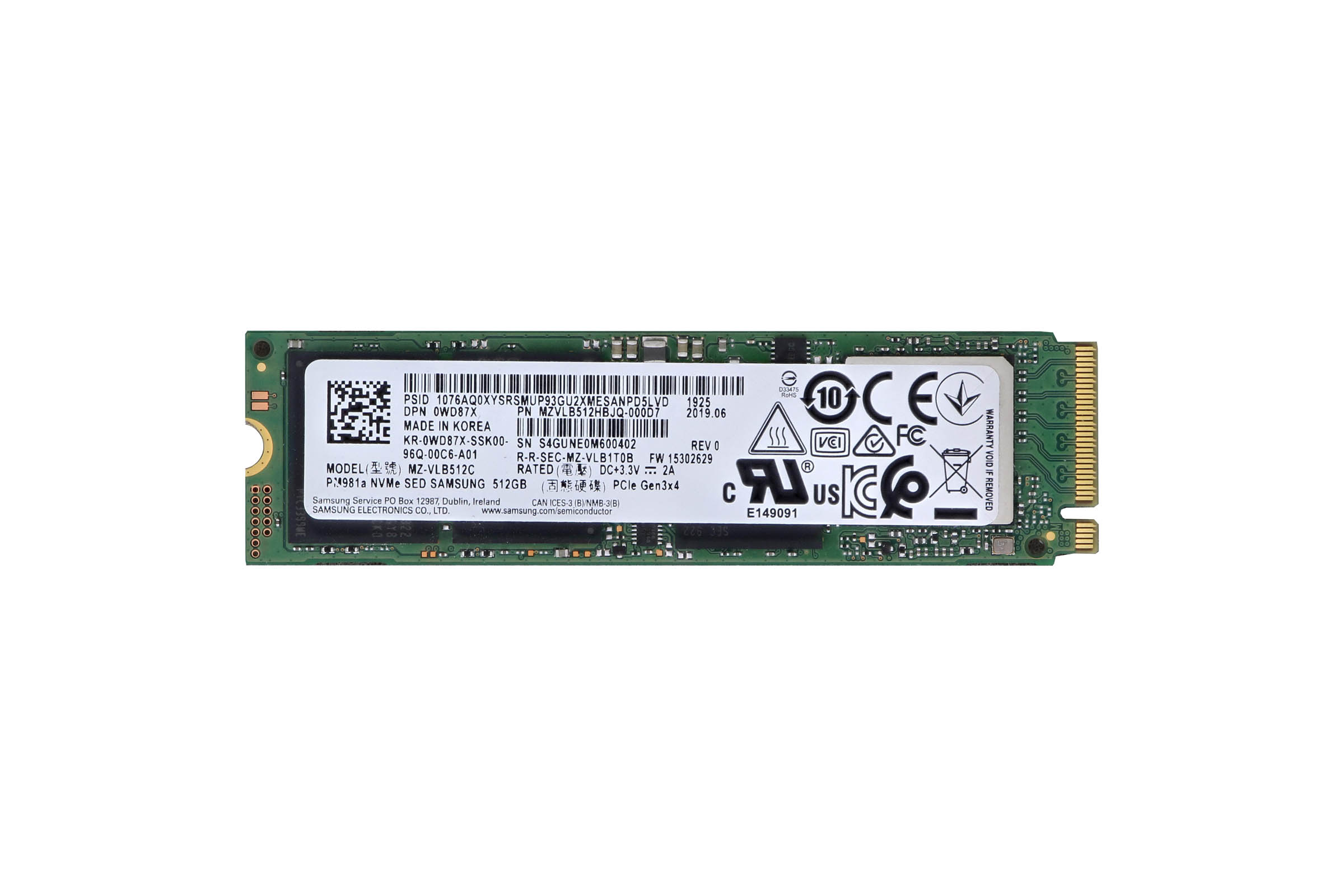 Dell 512GB PCIe NVMe Gen3 M.2 2280 SSD WD87X | Buy Online