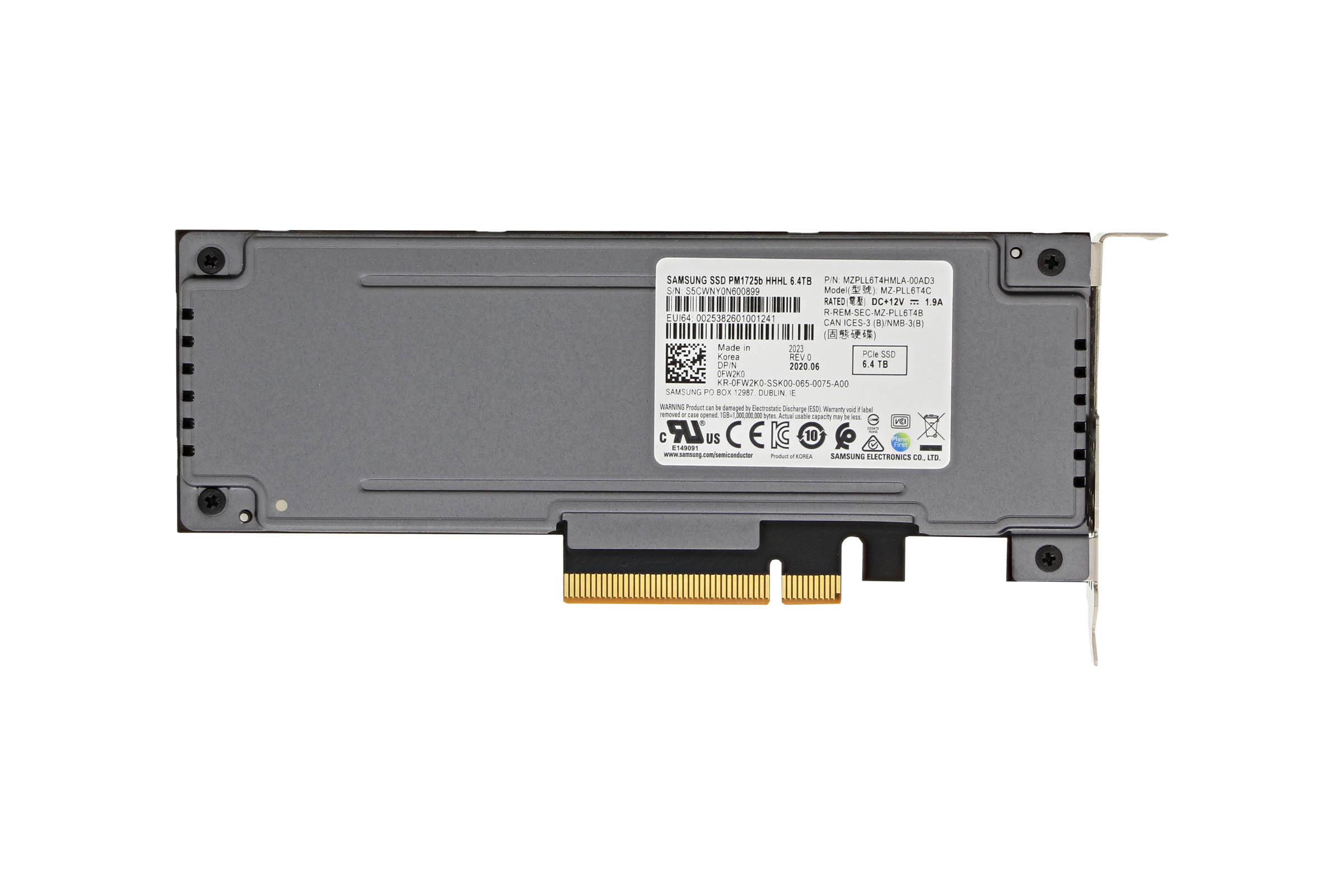 Dell 6.4TB PCIe PCIe NVMe AIC - FW2K0 / MZPLL6T4HMLA-00AD3