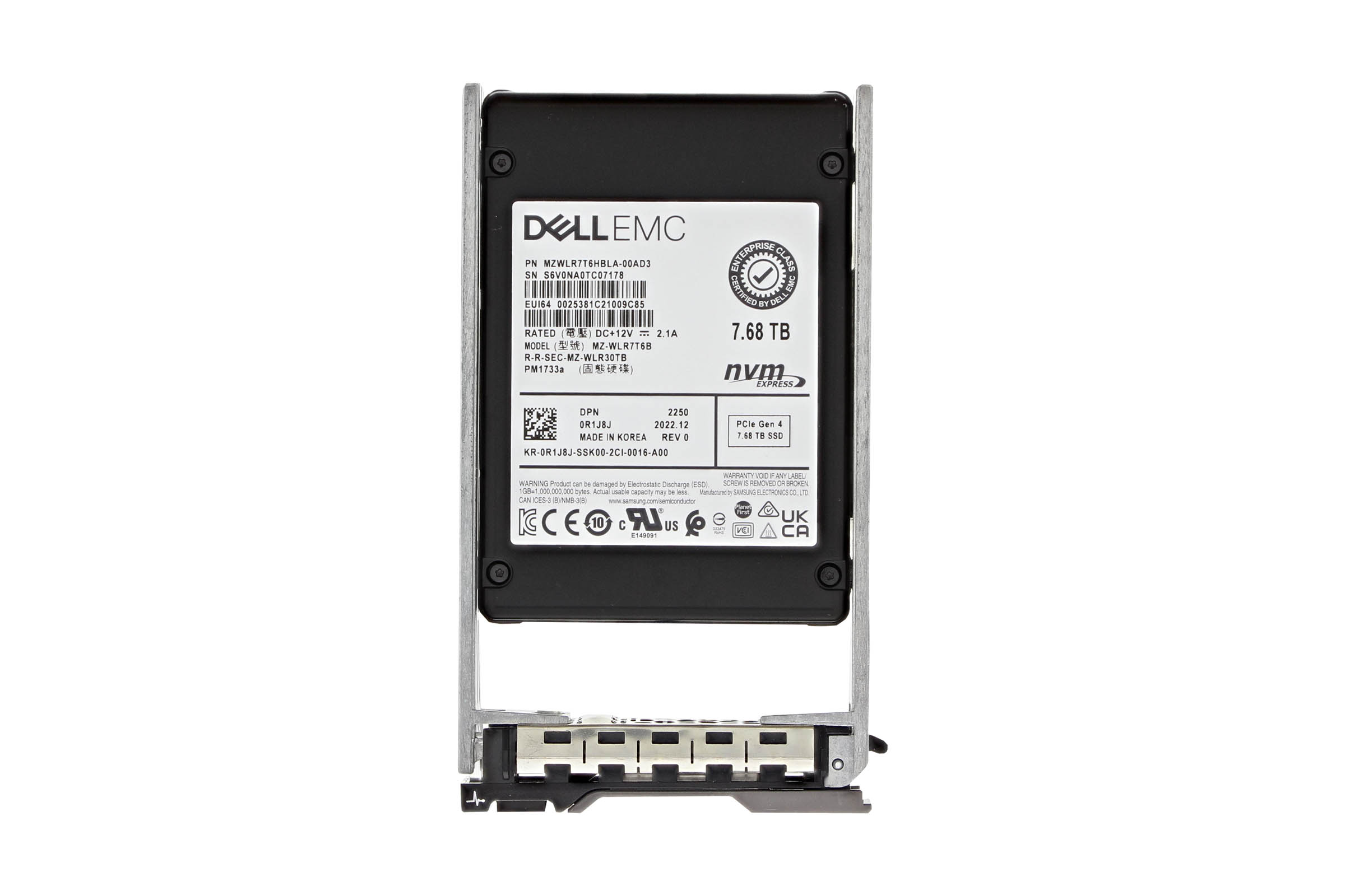 Dell 7.68TB PCIe NVMe Gen4 2.5" SSD R1J8J | Buy Online