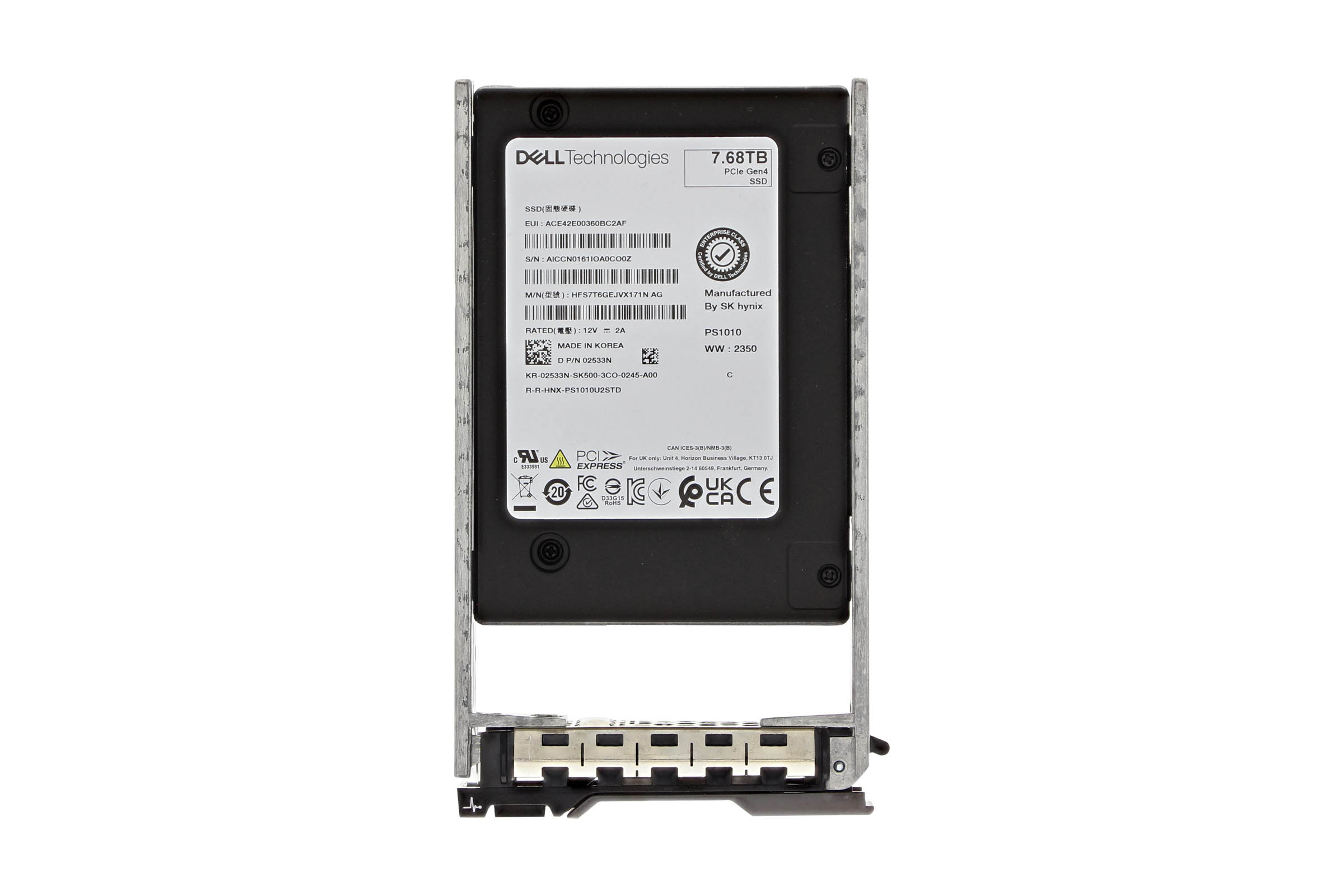 Dell 7.68TB PCIe NVMe Gen4 2.5" SSD 2533N | Buy Online