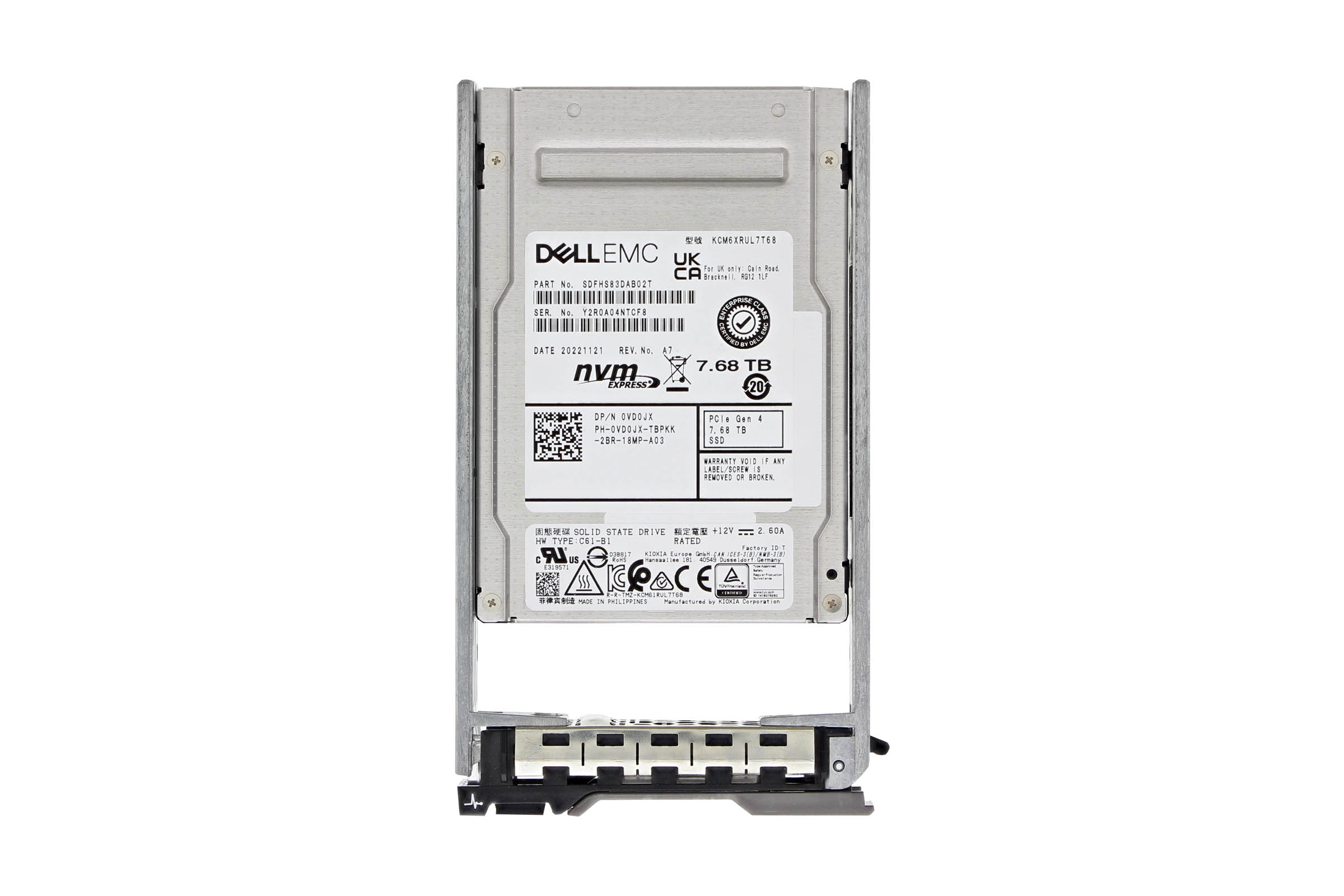 Dell 7.68TB PCIe NVMe Gen4 2.5" SSD VD0JX | Buy Online