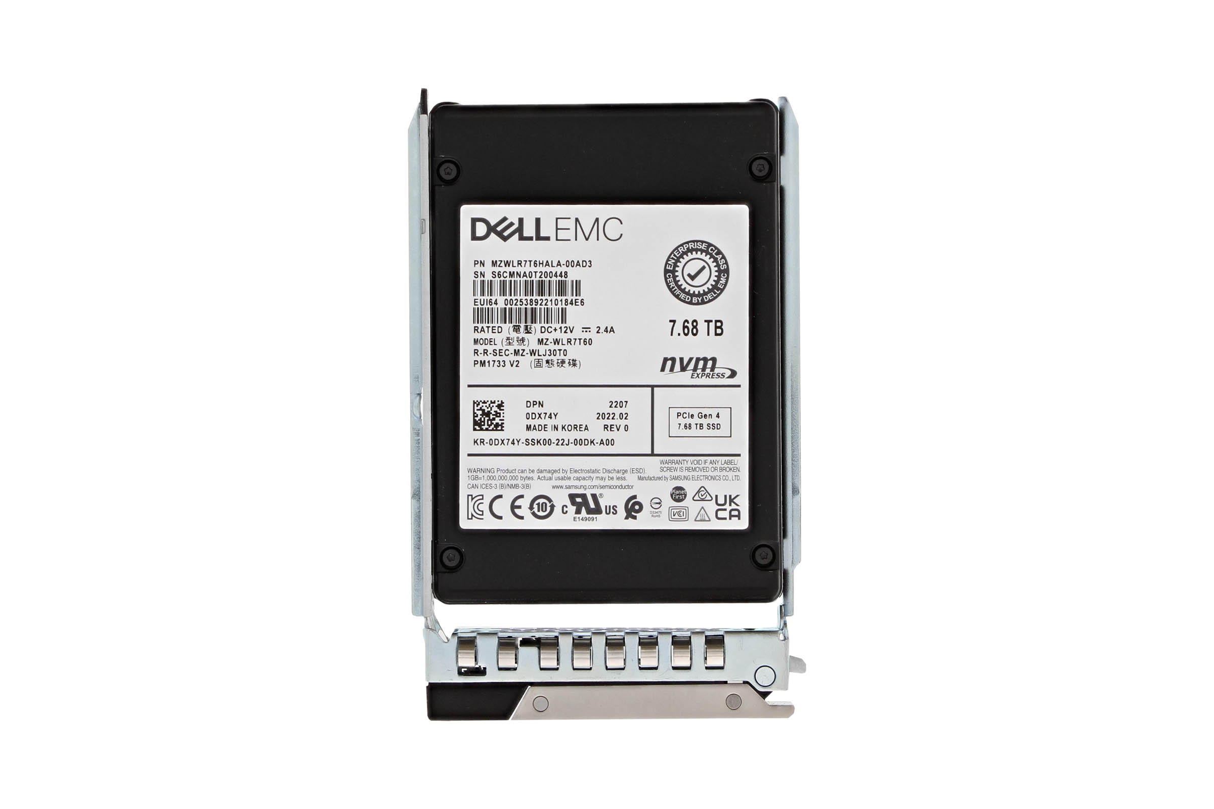 Dell 7.68TB PCIe NVMe Gen4 2.5" SSD DX74Y | Buy Online