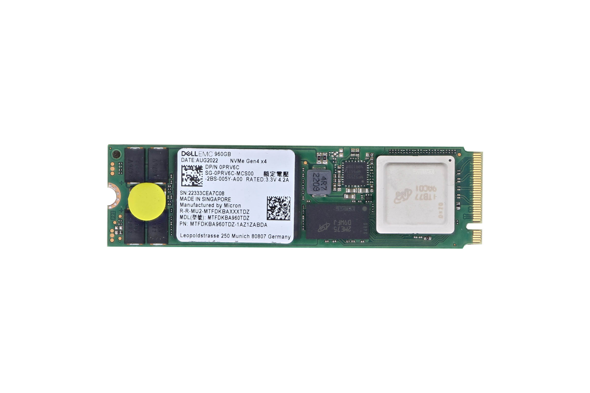 Dell 960GB PCIe NVMe Gen4 M.2 2280 SSD PRV6C | Buy Online