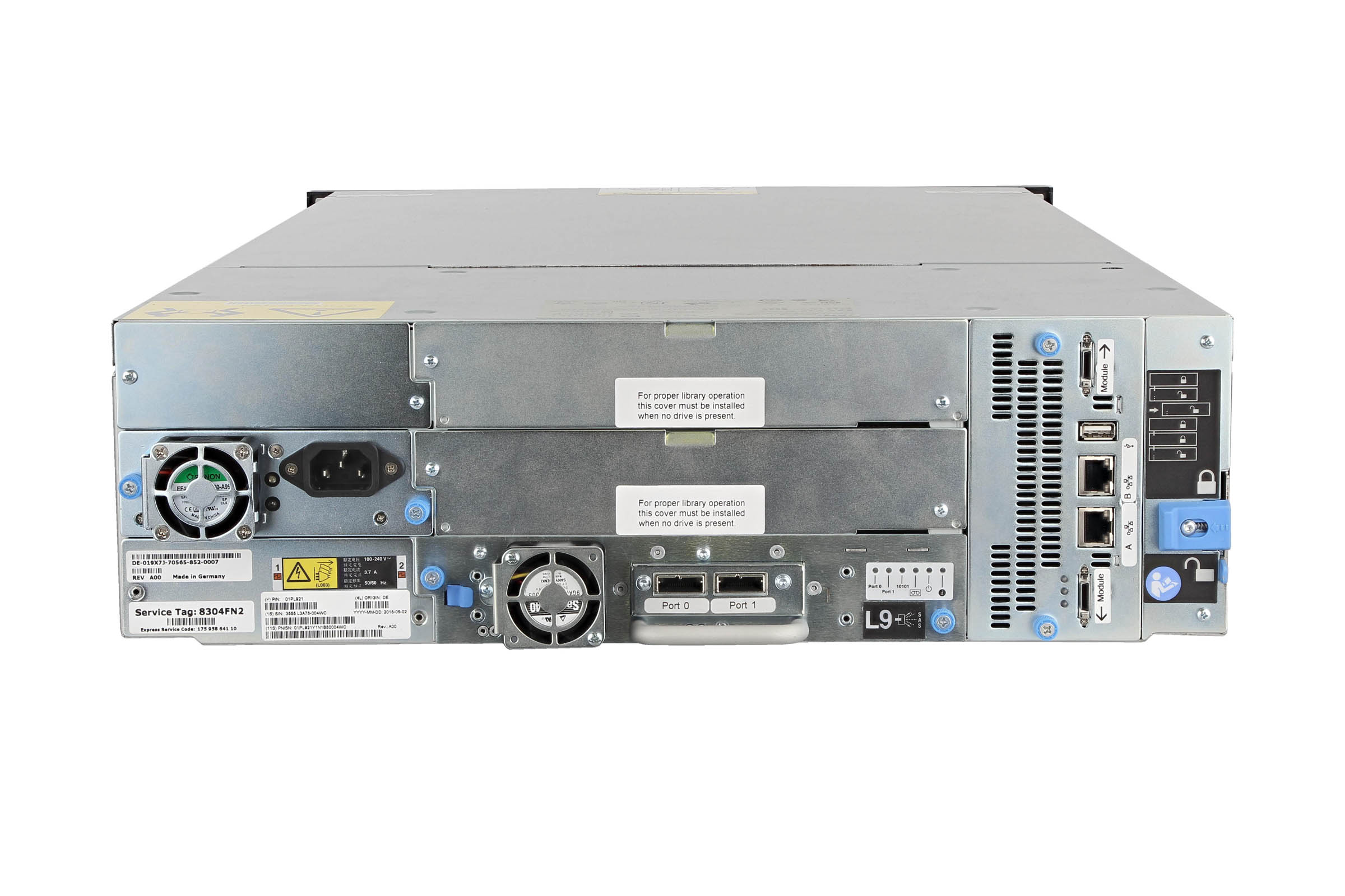 Dell Powervault ML3e with 1x LTO9 SAS Half Height Tape Drive