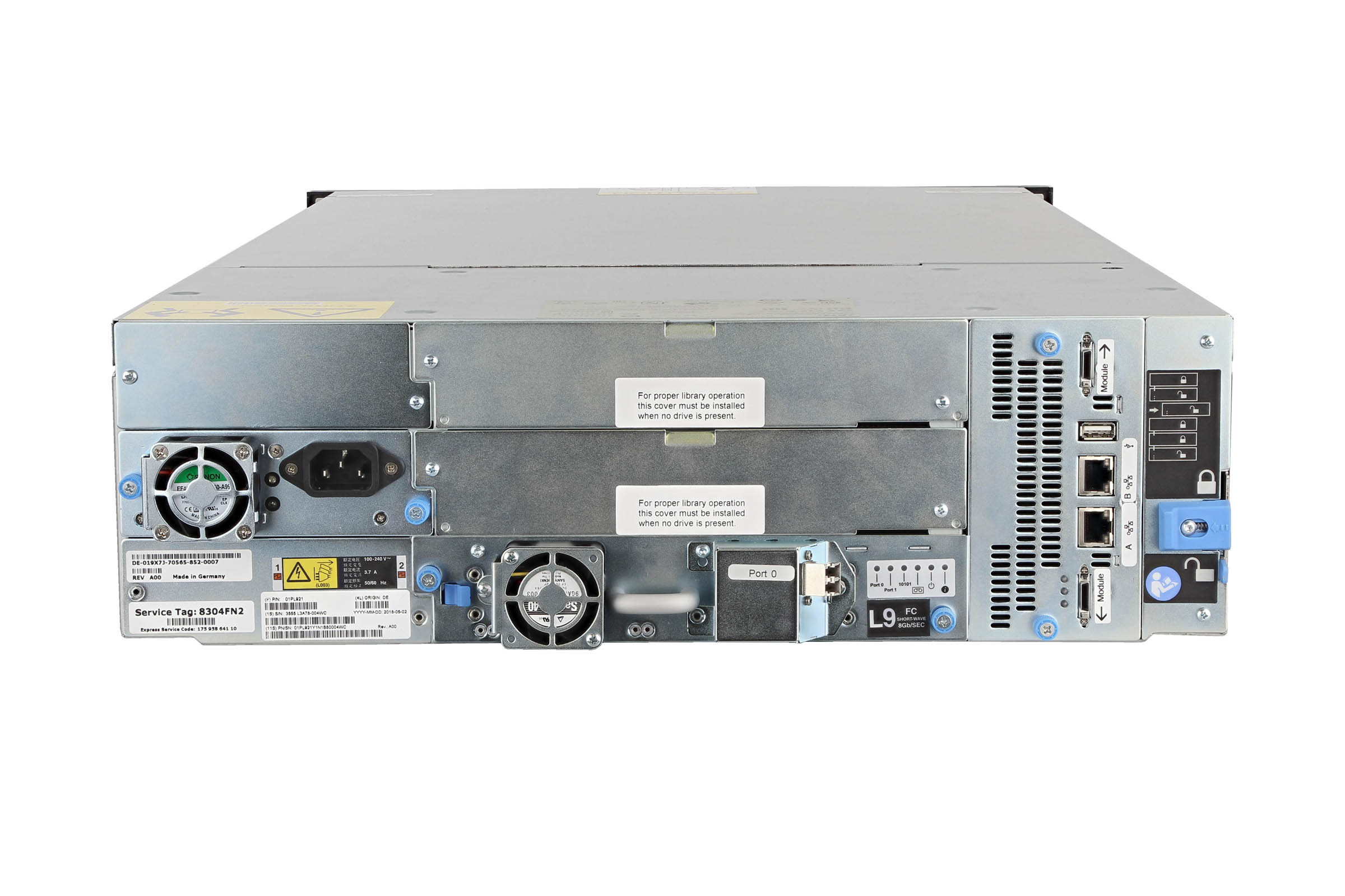 Dell Powervault ML3 with 1x LTO9 FC Half Height Tape Drive