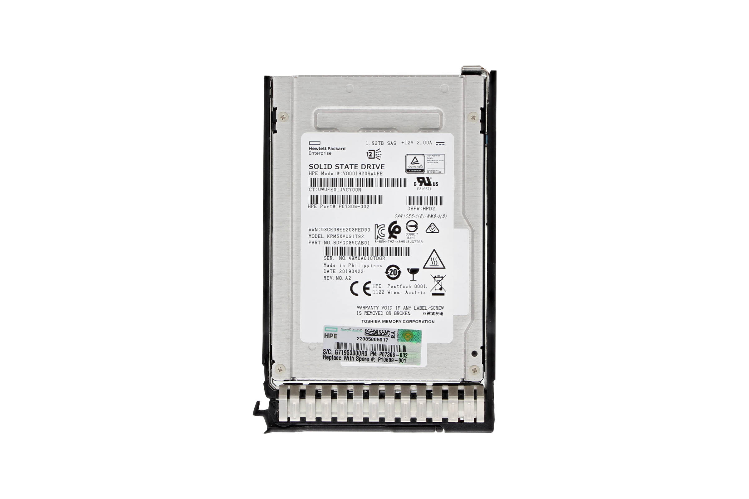 P10609-00 HP 1.92TB SAS 2.5" 12Gbps Mixed Use Solid State Drive