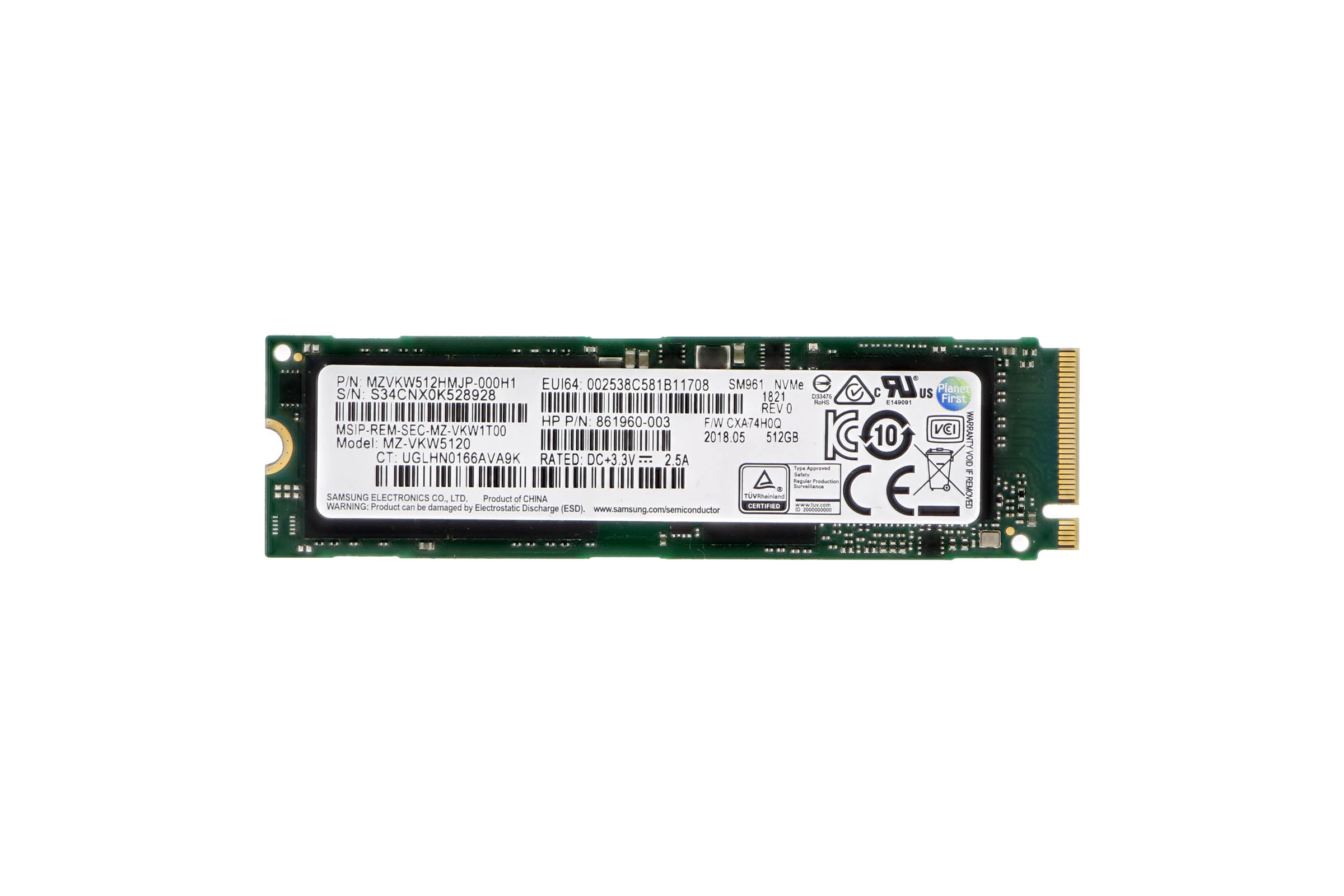HP 512GB PCIe NVMe Gen3 M.2 2280 SSD 814803-001 | Buy Online
