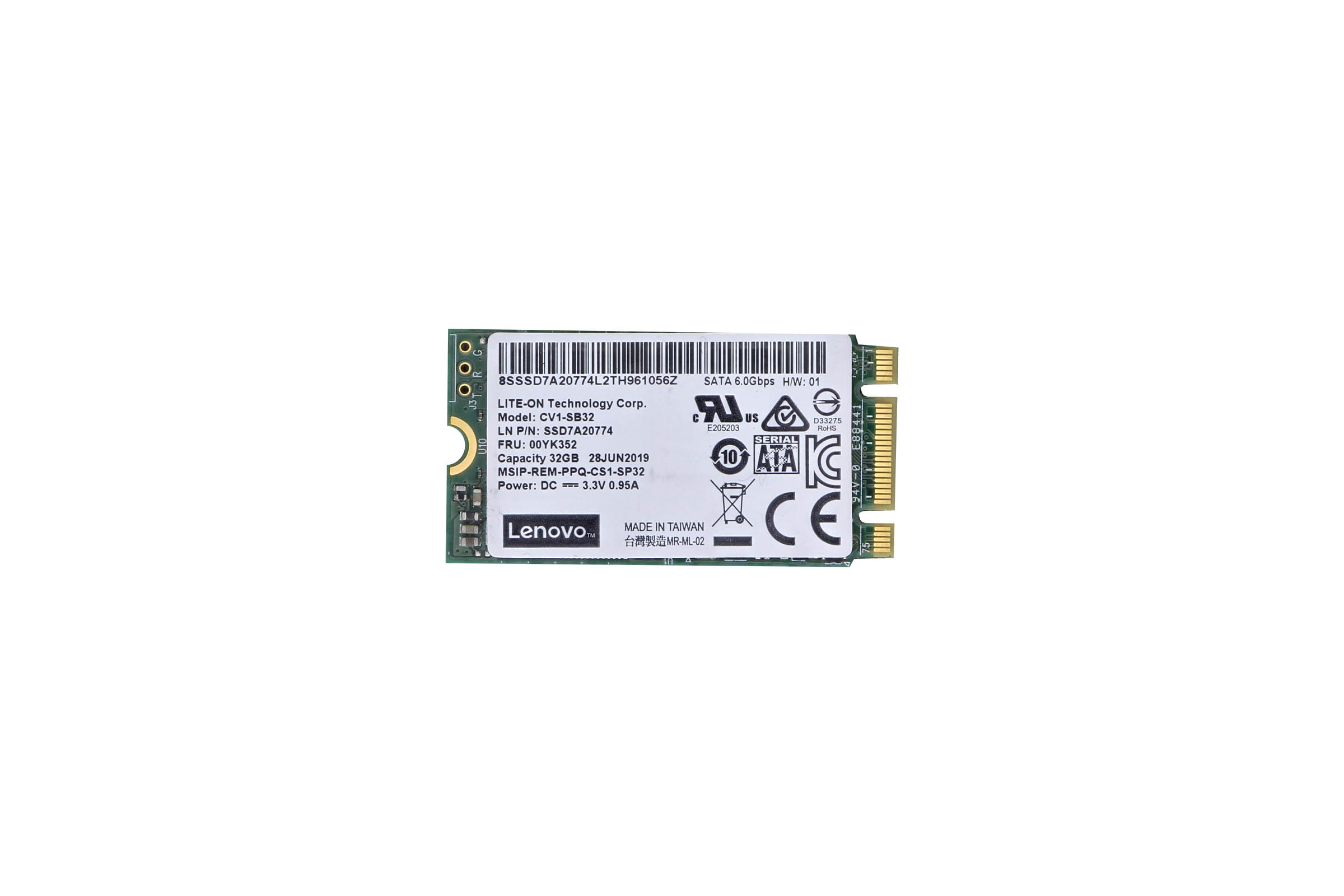 00YK352 Lenovo 32GB SATA M.2 2242 Solid State Drive
